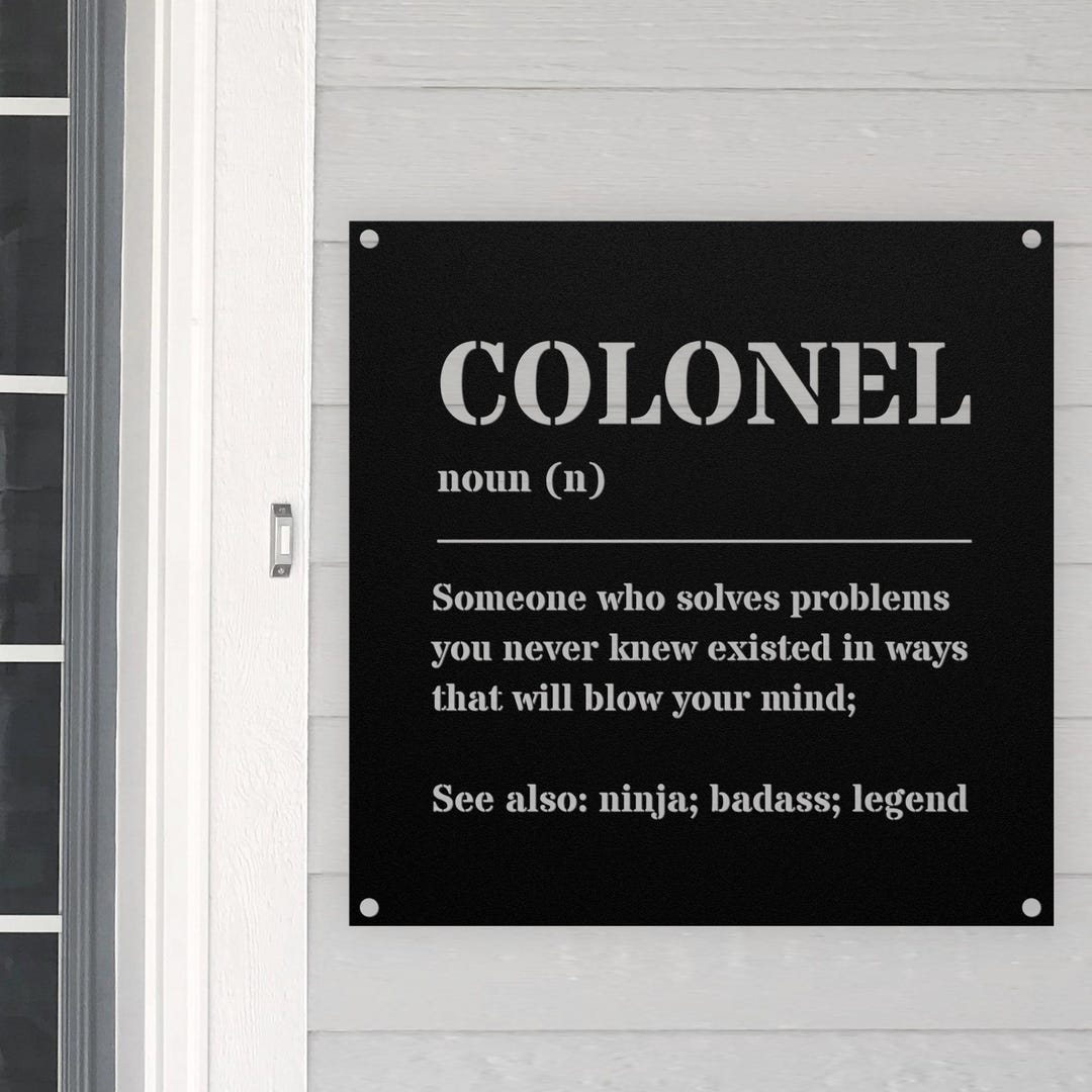 Funny Colonel Gift Metal Sign for Women and Men, for Birthday ...