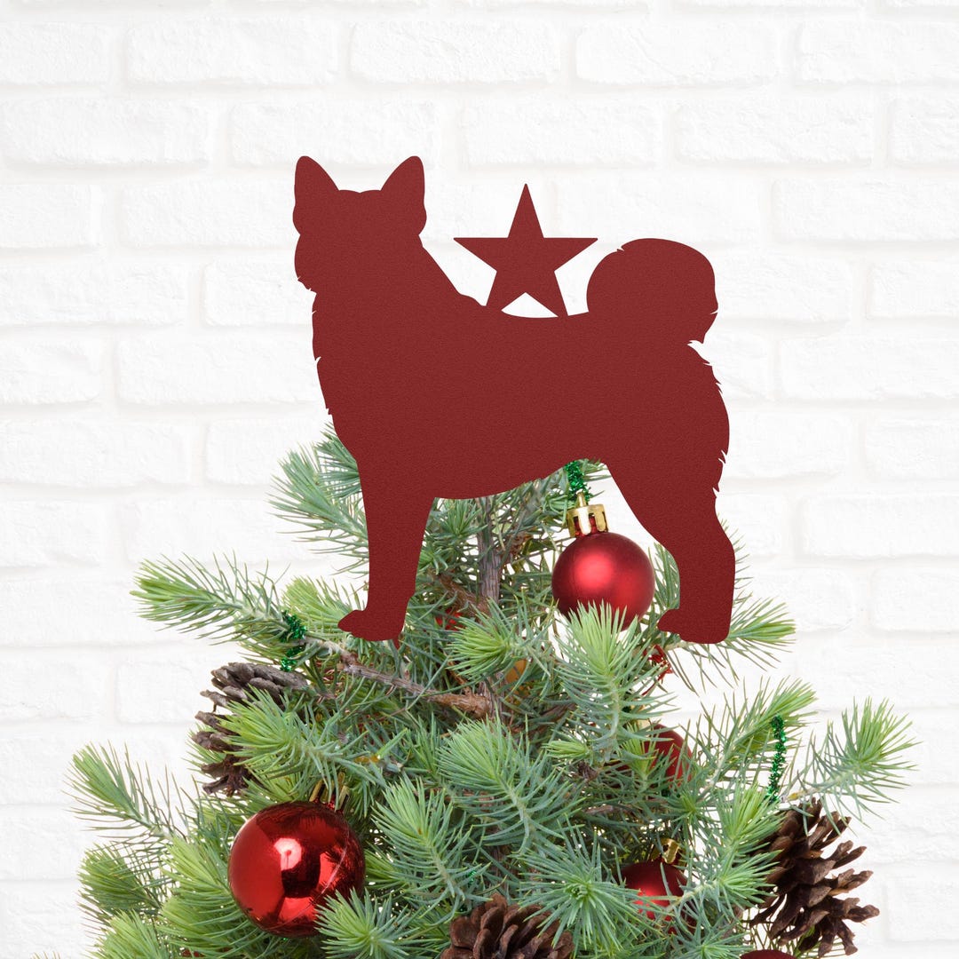 Norwegian Elkhound Tree Topper Christmas Holiday Decoration Ornament ...