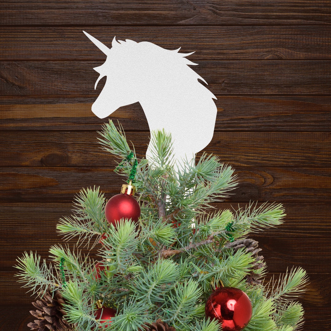 Unicorn Tree Topper - White Metal Tree Topper - Etsy