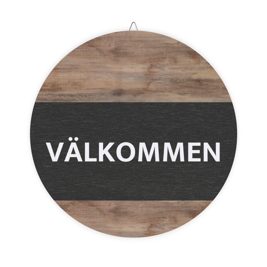 Swedish Welcome Sign Valkommen Outdoor Door Hanger Wood Sign Front Door ...