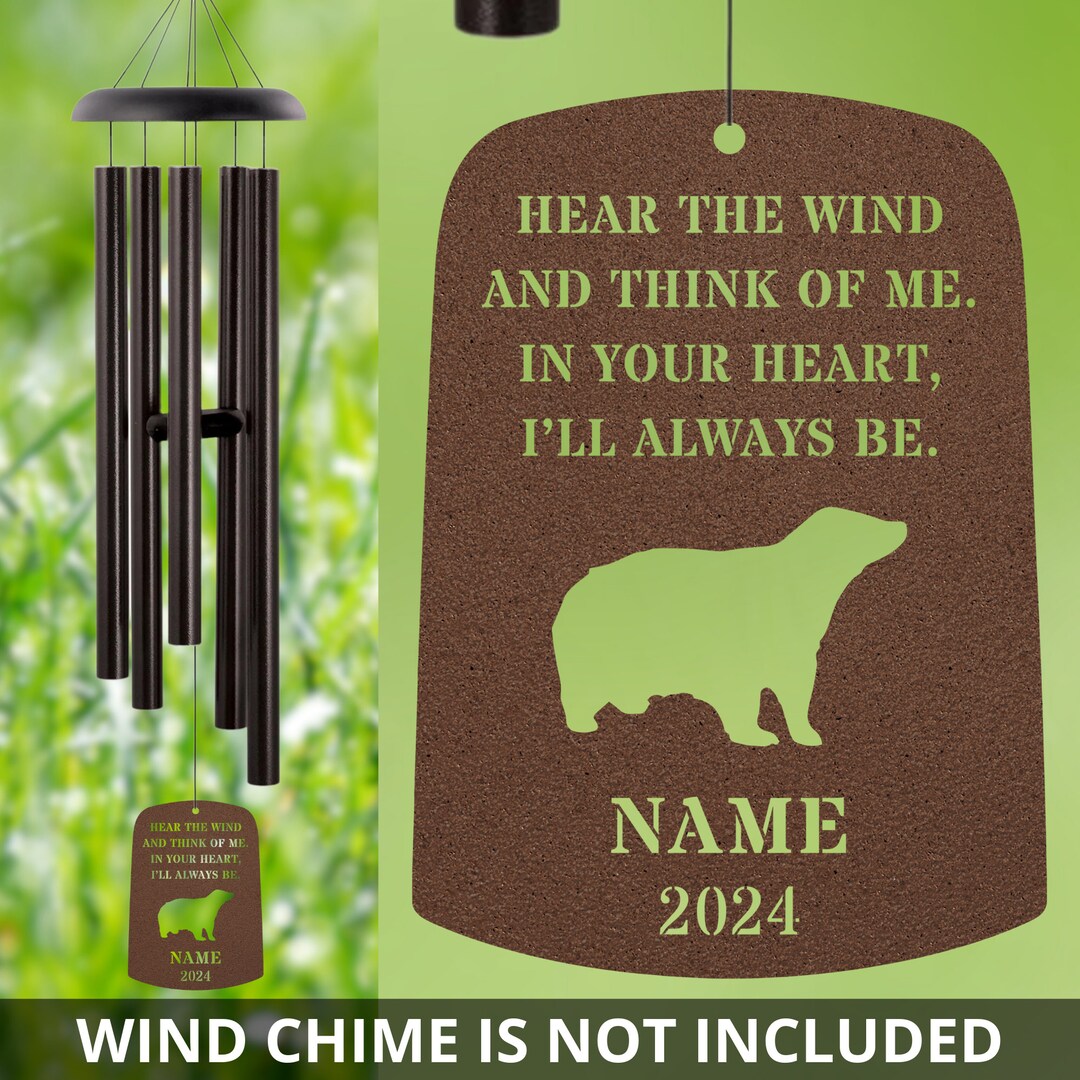 Honey Badger Wind Chime Sail Memorial Loss Gift Sympathy Bereavement ...