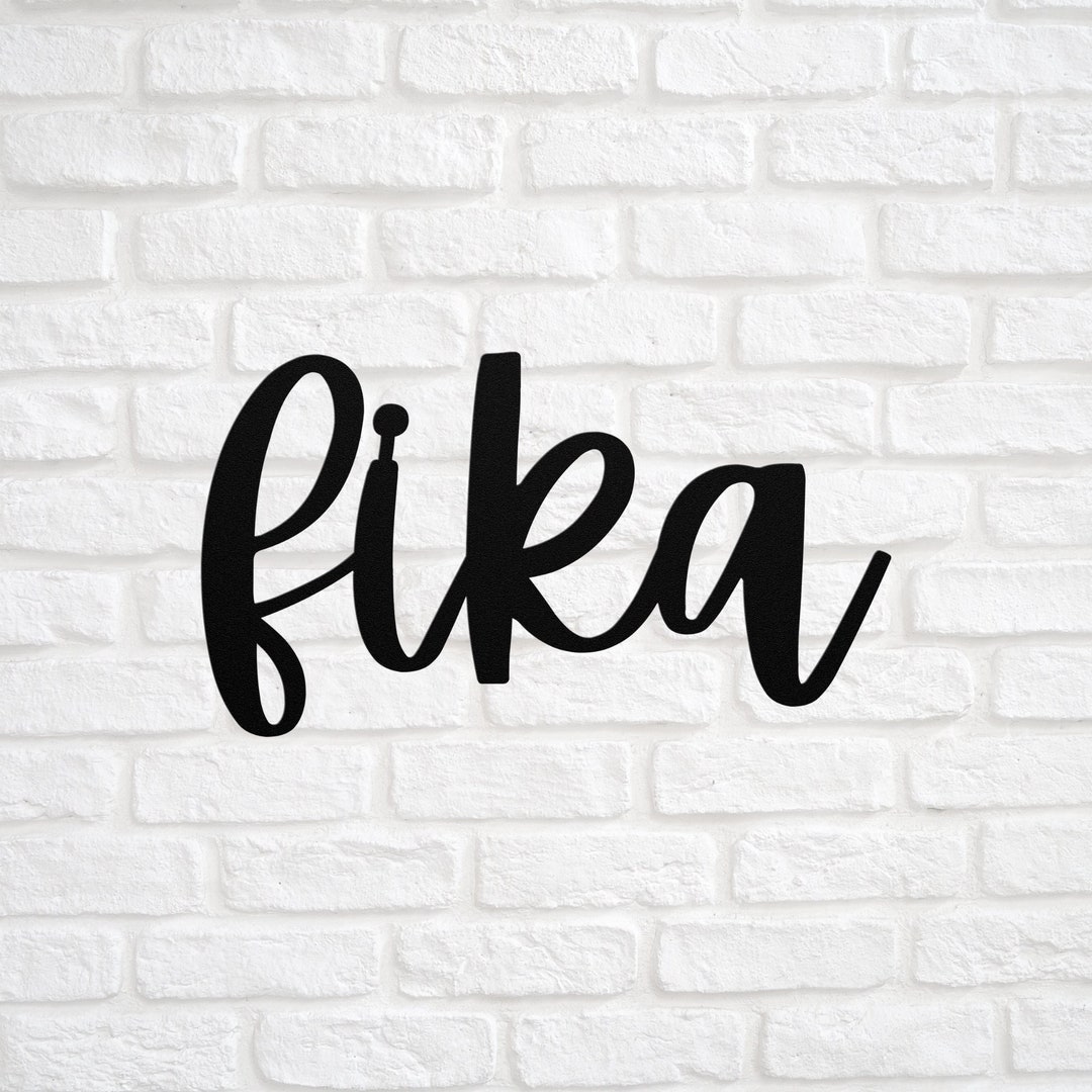 Fika Swedish Metal Sign, Scandinavian Nordic Style, Swedish Fika Sign, Swedish Gift Minimalist ...