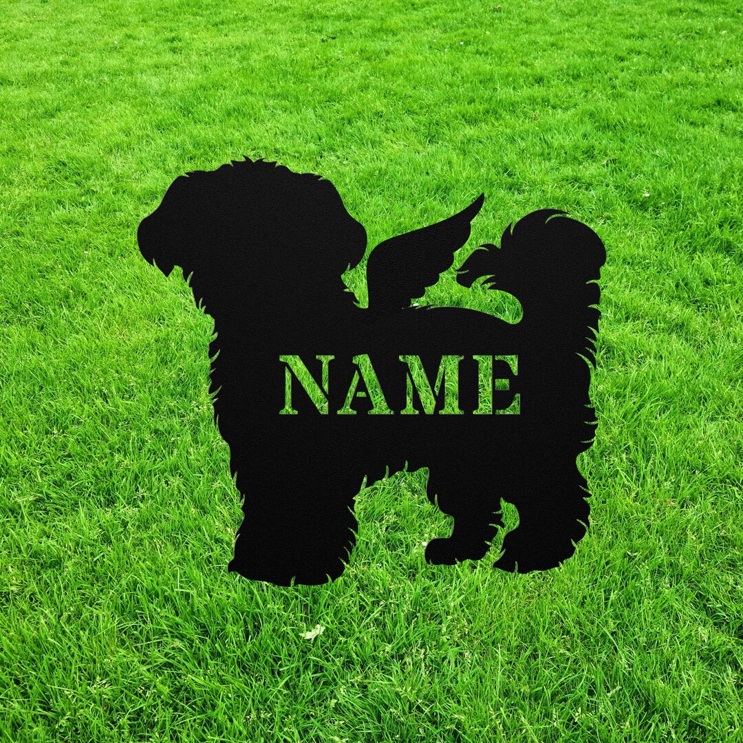 Havanese Angel Wings Yard Statue Stake, Havanese Memorial Wind Chime ...