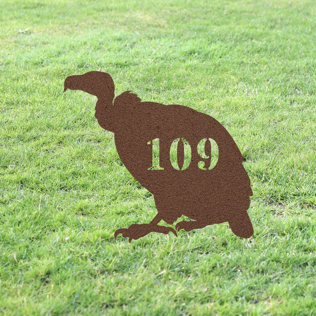 Bearded Vulture House Number Sign Yard Address Plaque Garden Lawn Stake ...