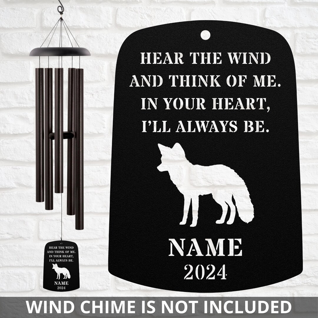 Red Fox Wind Chime Sail Red Fox Memorial Loss Gift Funeral in Loving ...