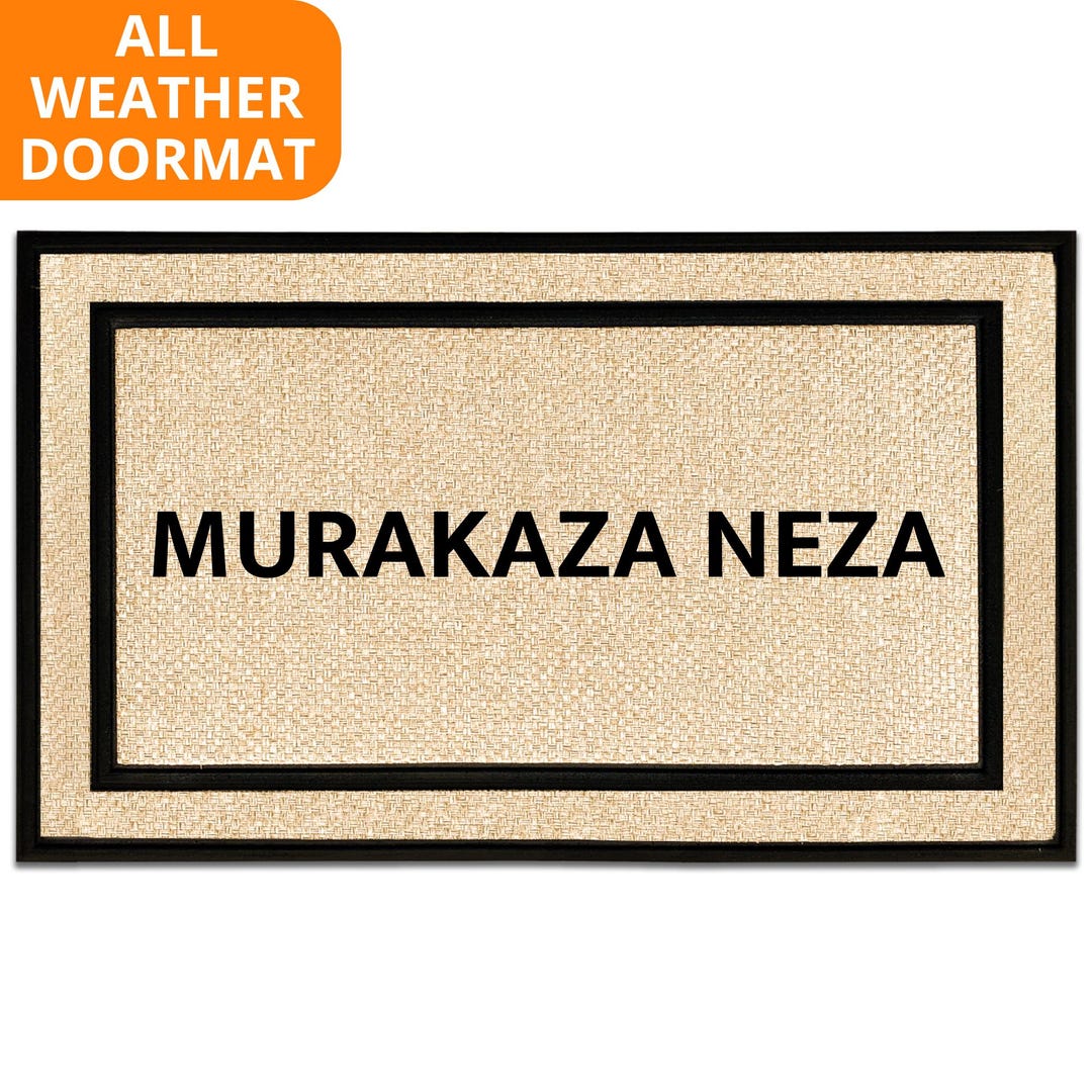 Kinyarwanda Welcome Doormat Murakaza Neza Outdoor Rug Rwanda Door Mat ...