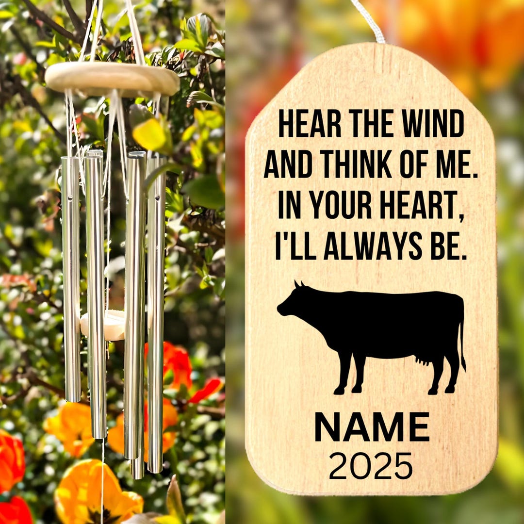 Cow Wind Chime Cow Memorial Gift Loss Gift Sympathy Bereavement Listen ...
