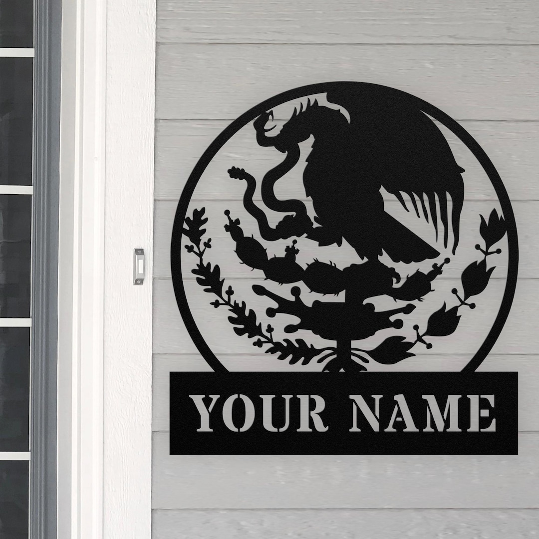 Mexican Coat of Arms Metal Sign, Escudo Nacional De México, Mexico ...