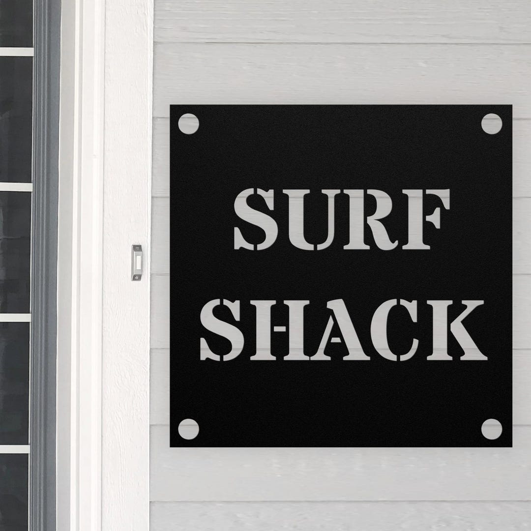 Surf Shack Metal Sign, Surfing Wall Art, Farmhouse Style Decor, Street ...