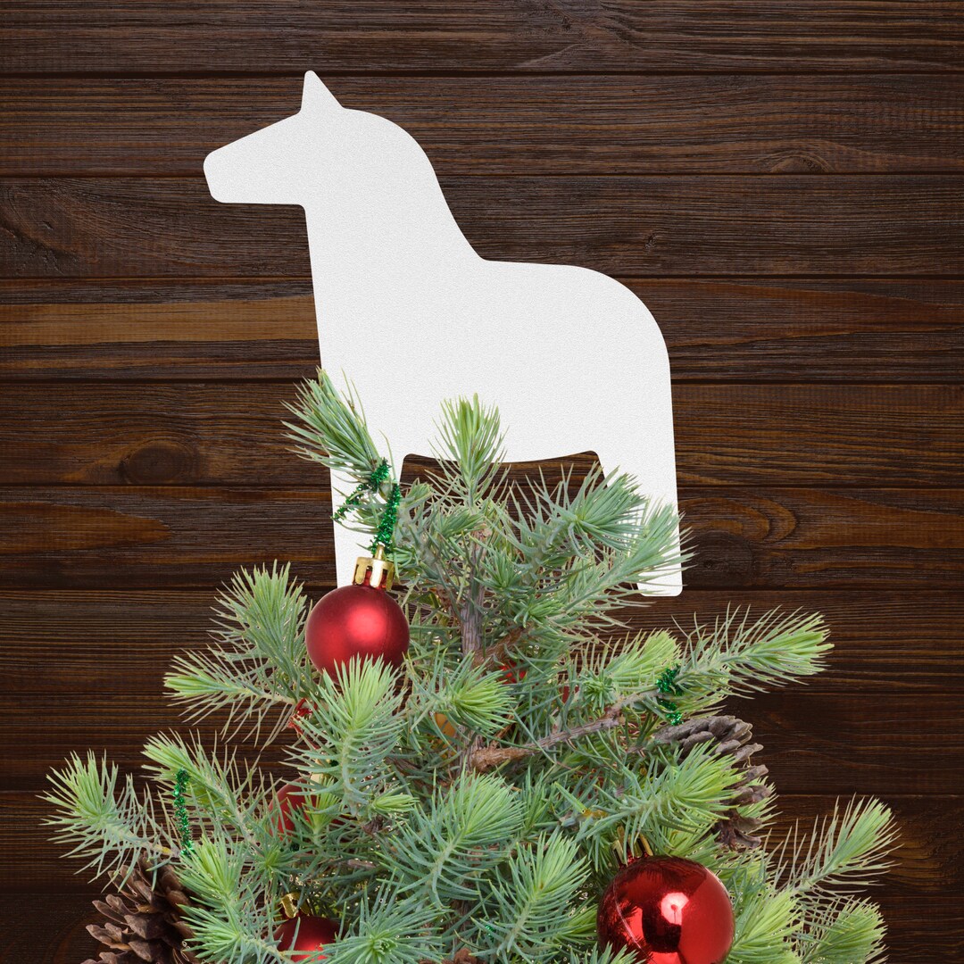 Scandinavian Tree Topper Dala Horse White Metal Tree Topper - Etsy