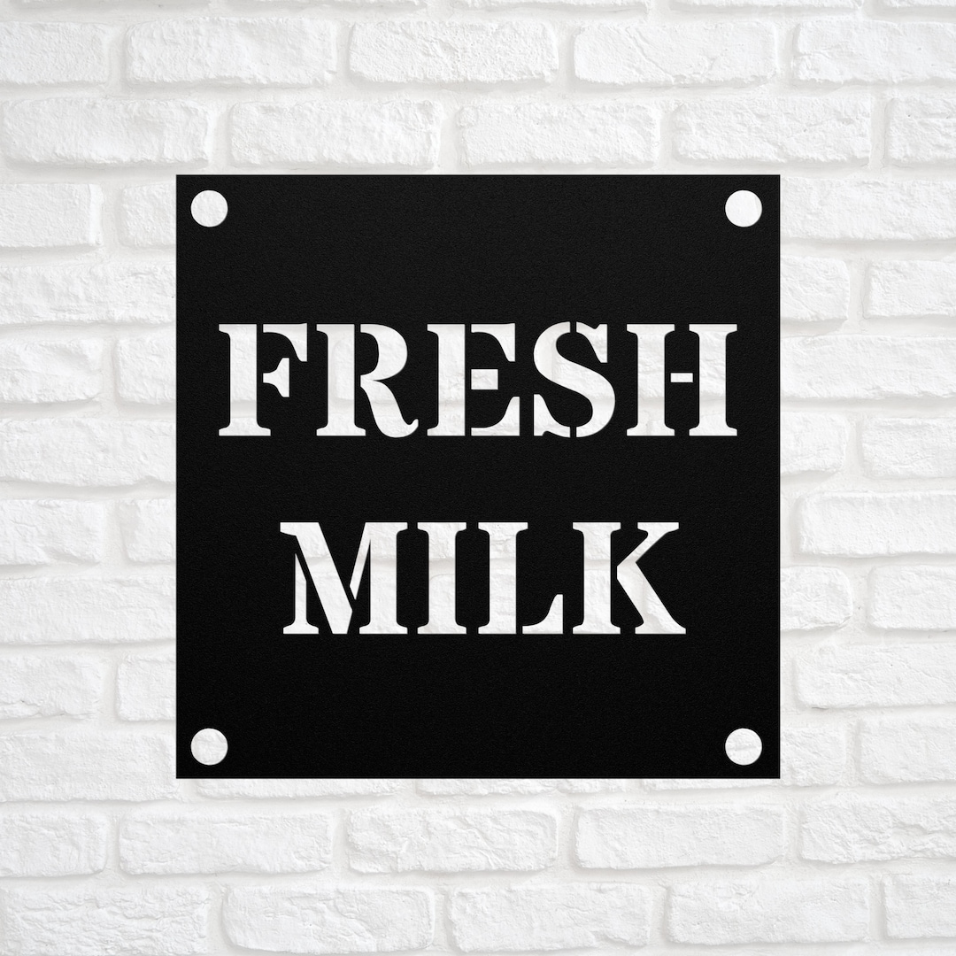 Fresh Milk Sign Dairy Cow Farm or Cattle Farmer Kitchen - Etsy