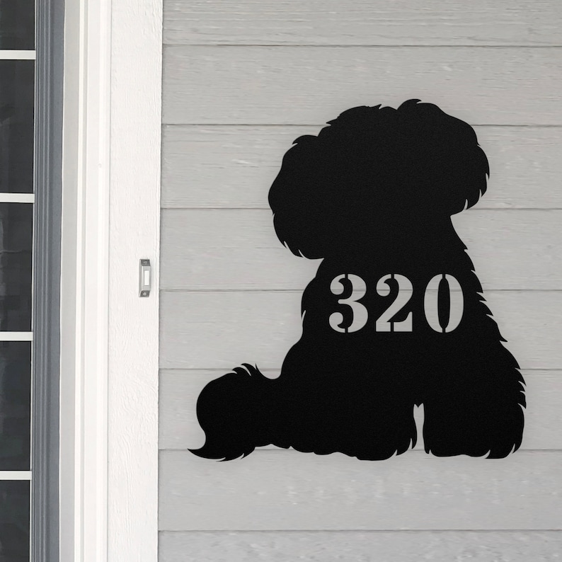 Personalized Shih Tzu Address House Number Sign, Shih Tzu Metal Wall ...
