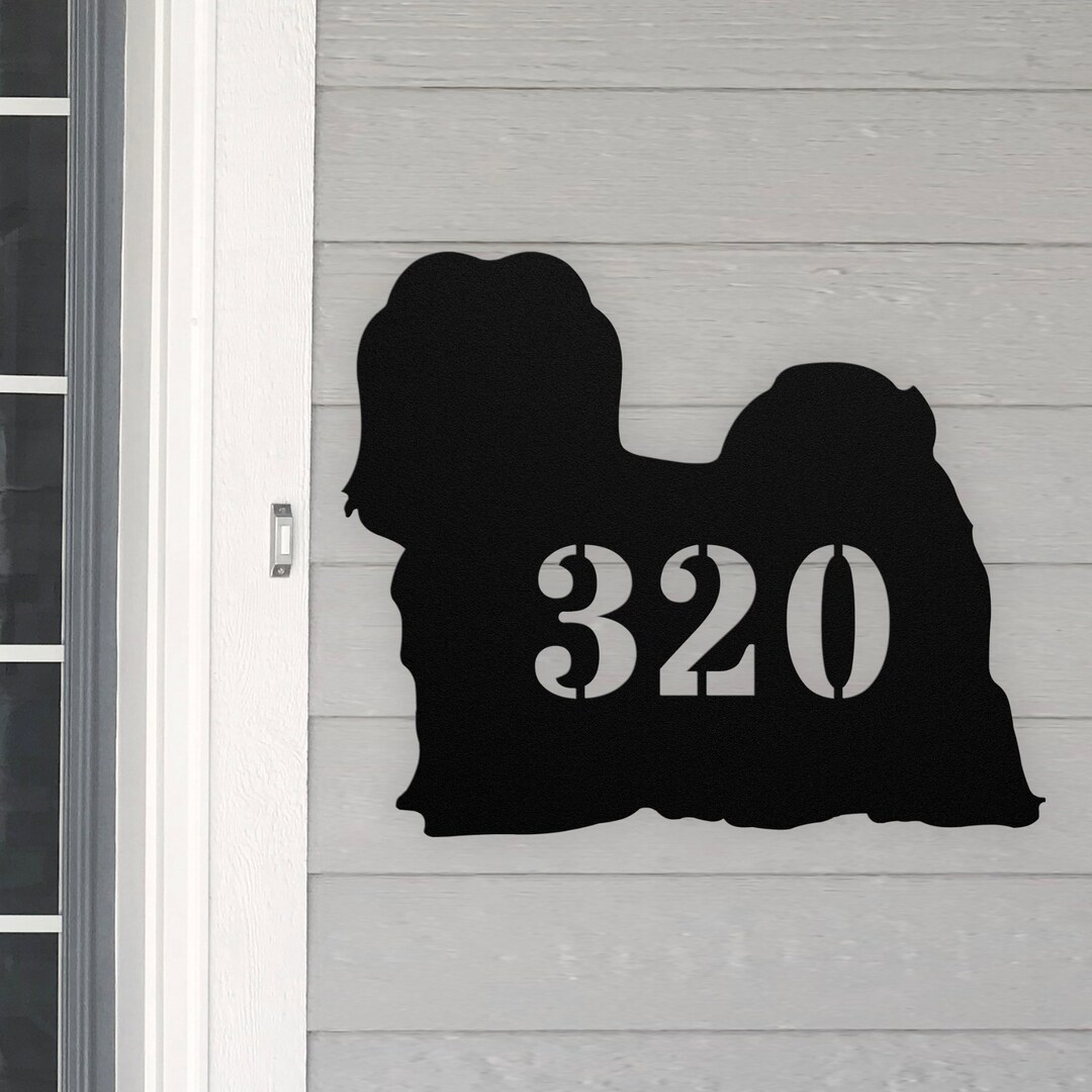 Personalized Lhasa Apso Address House Number Sign Metal Wall Art ...