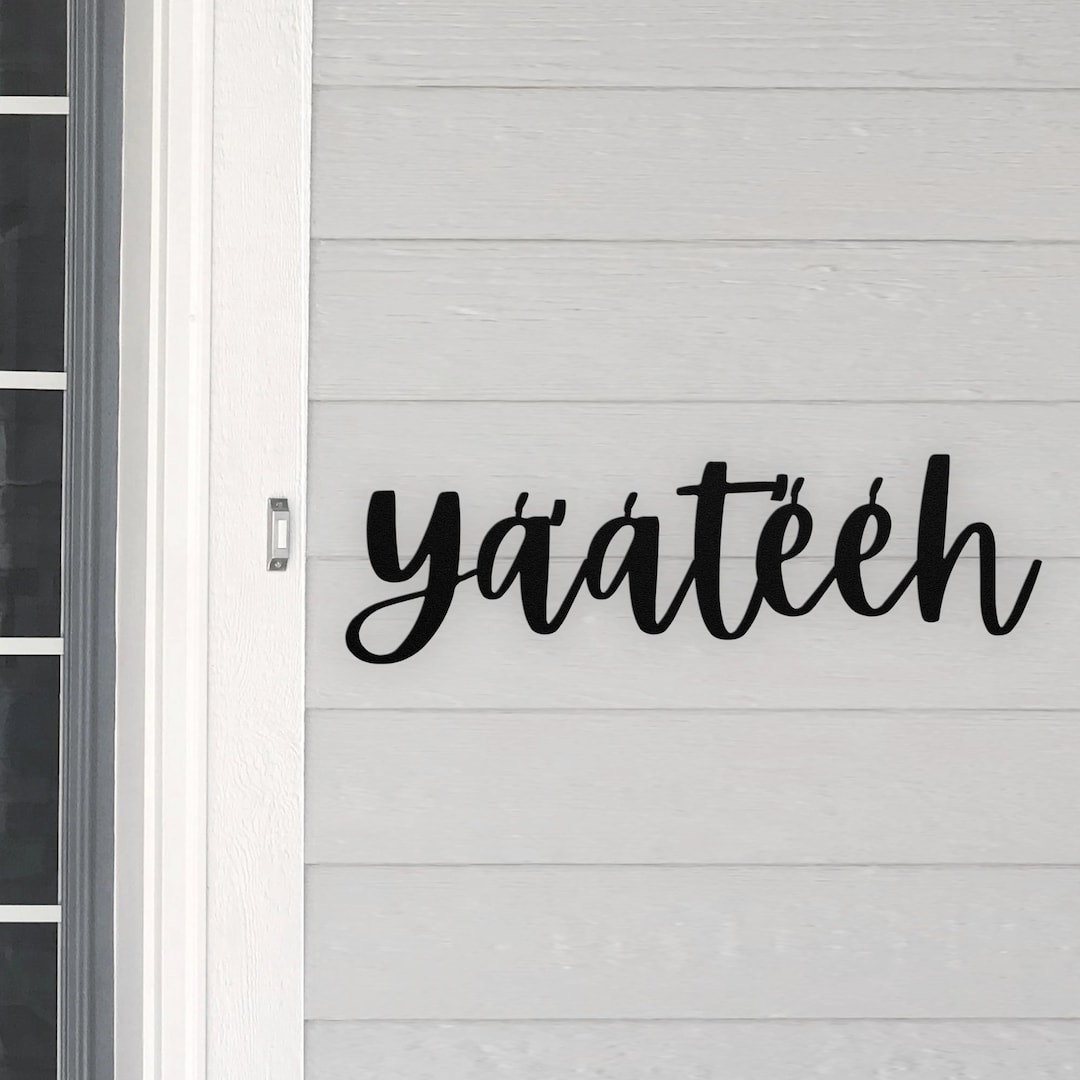 Yá’át’ééh Metal Sign Navajo Gift Doormat Wall Art Native American Home ...