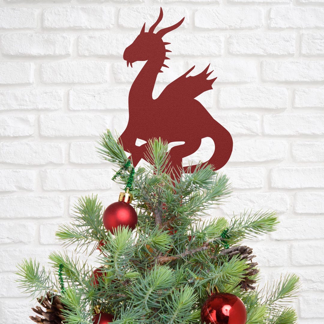 Dragon Tree Topper - Red Metal Tree Topper - Etsy