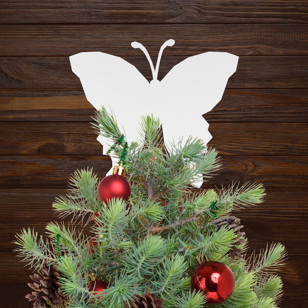 Butterfly Tree Topper - White Metal Tree Topper - Etsy