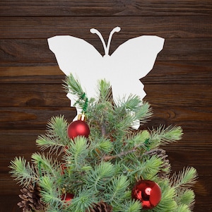 Butterfly Tree Topper - White Metal Tree Topper - Etsy