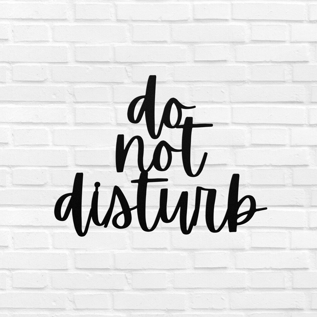 Do Not Disturb Metal Sign Word Wall Art - Do Not Disturb Script Word ...