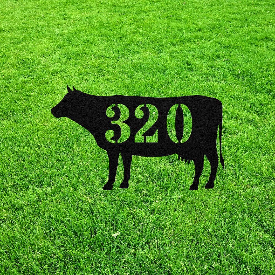 Cow Address House Sign, Cow Metal Address Steel Yard Sign, Cow Statue ...