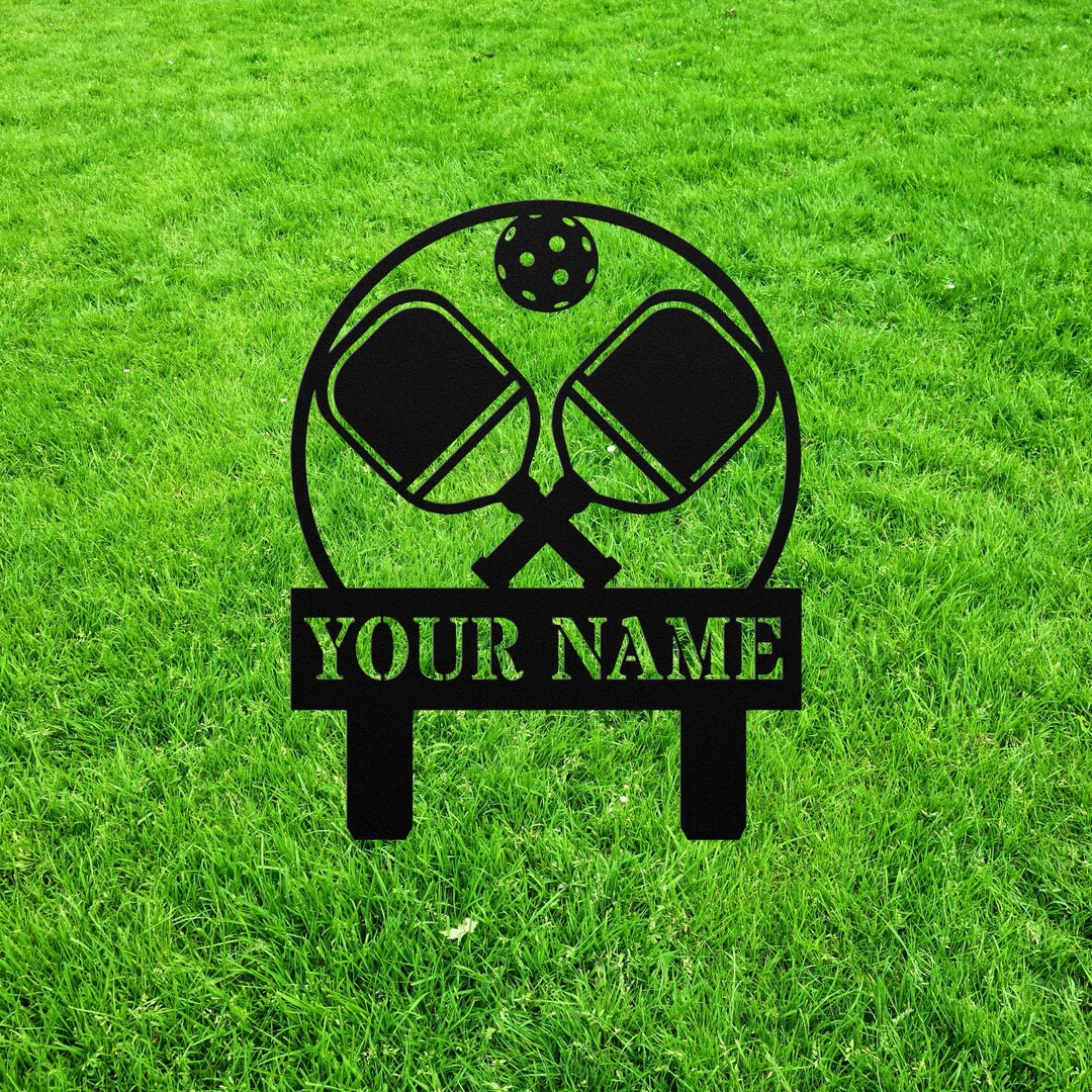 Pickleball Metal Yard Art Address Sign, Metal Custom Pickleball Sign ...