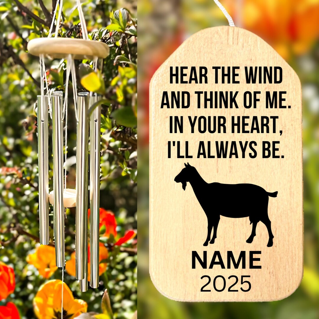 Goat Wind Chime Goat Memorial Gift Loss Gift Sympathy Bereavement ...