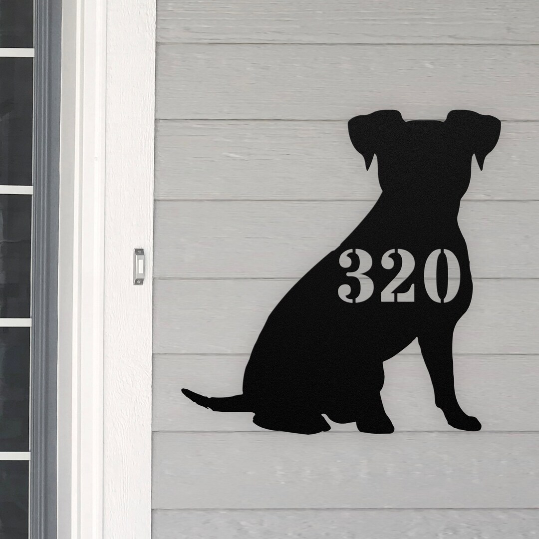 Personalized Jack Russell Terrier Address House Number Sign Metal Wall ...