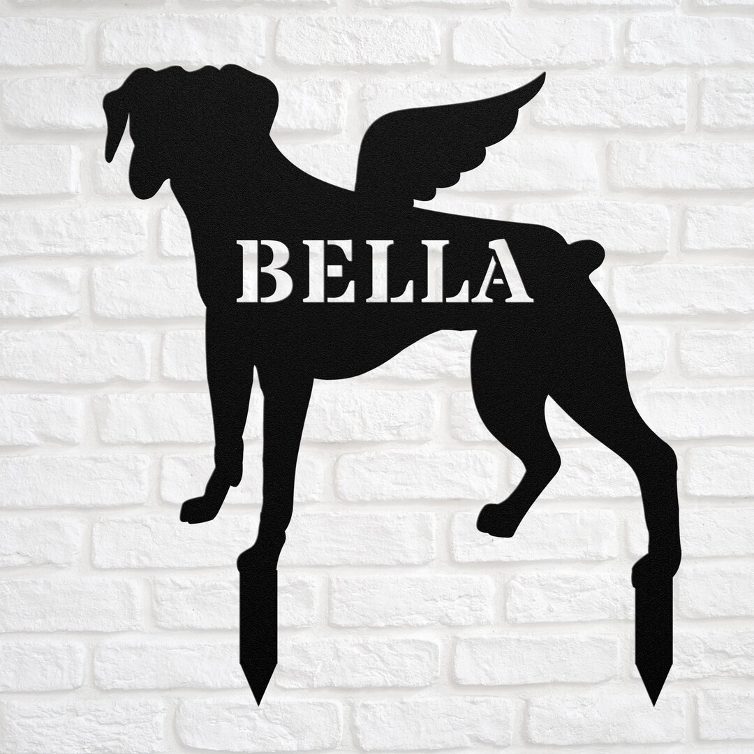 Boxer Angel Wings Statue Figurine for Garden Stone Memorial Ornament ...