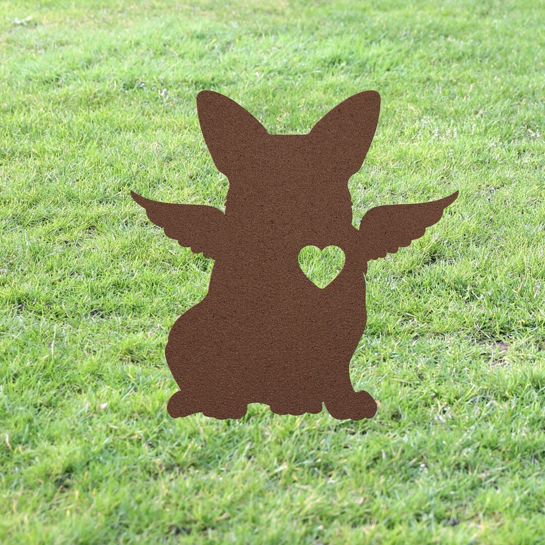 Corgi Angel Wings Garden Statue Stake, Custom Pembroke Welsch Corgi ...