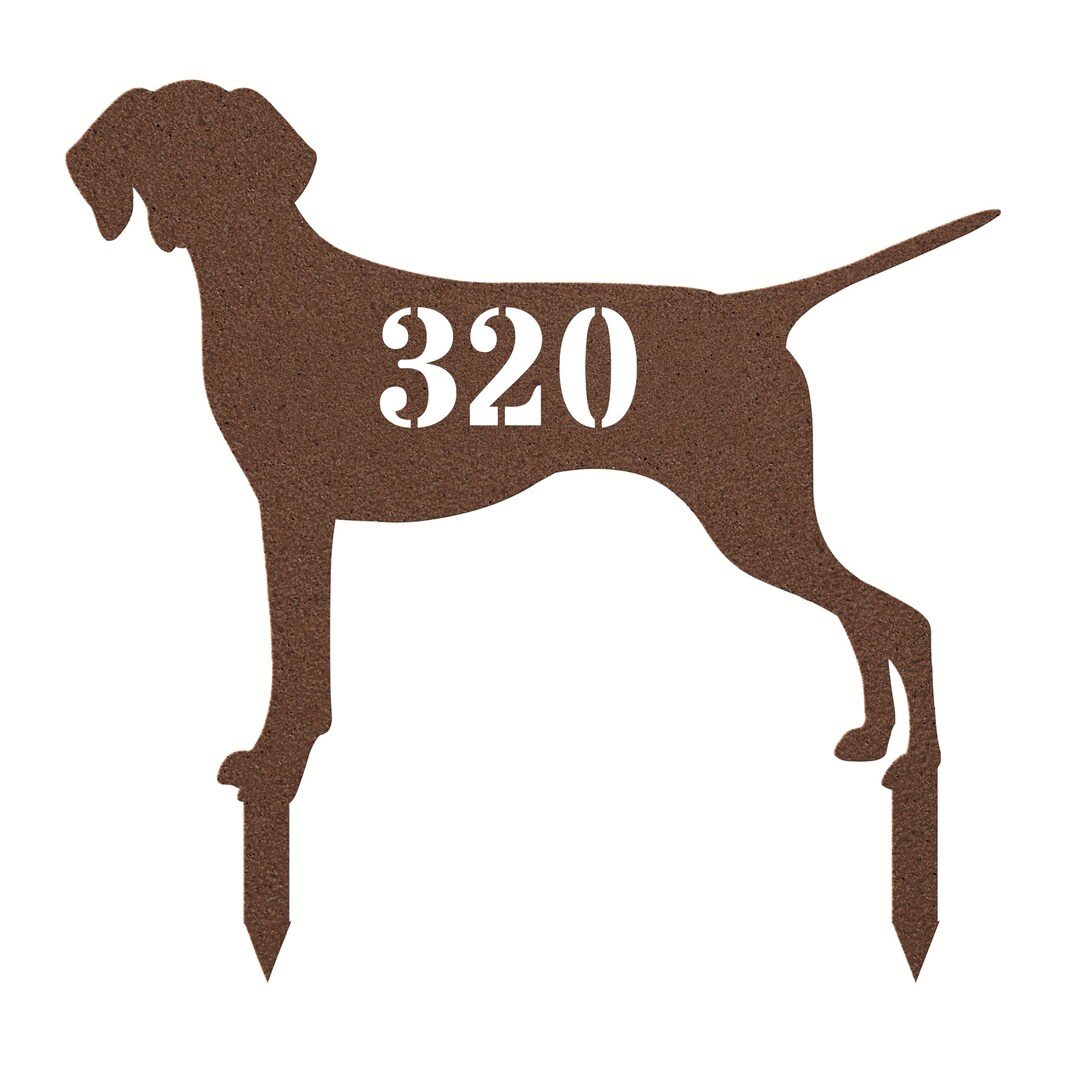 English Pointer House Number Sign Yard Address Plaque Garden Lawn Stake ...