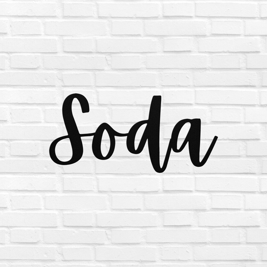 Soda Sign Metal Wall Art, Laser Cut Soda Drink Wording - Etsy