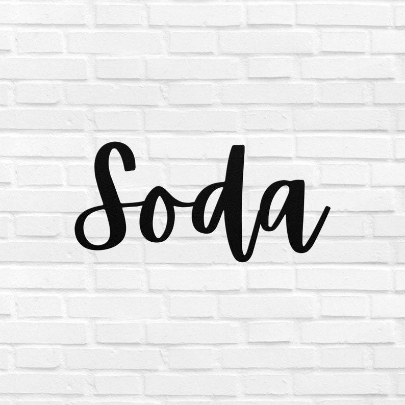 Soda Sign Metal Wall Art Laser Cut Soda Drink Wording - Etsy