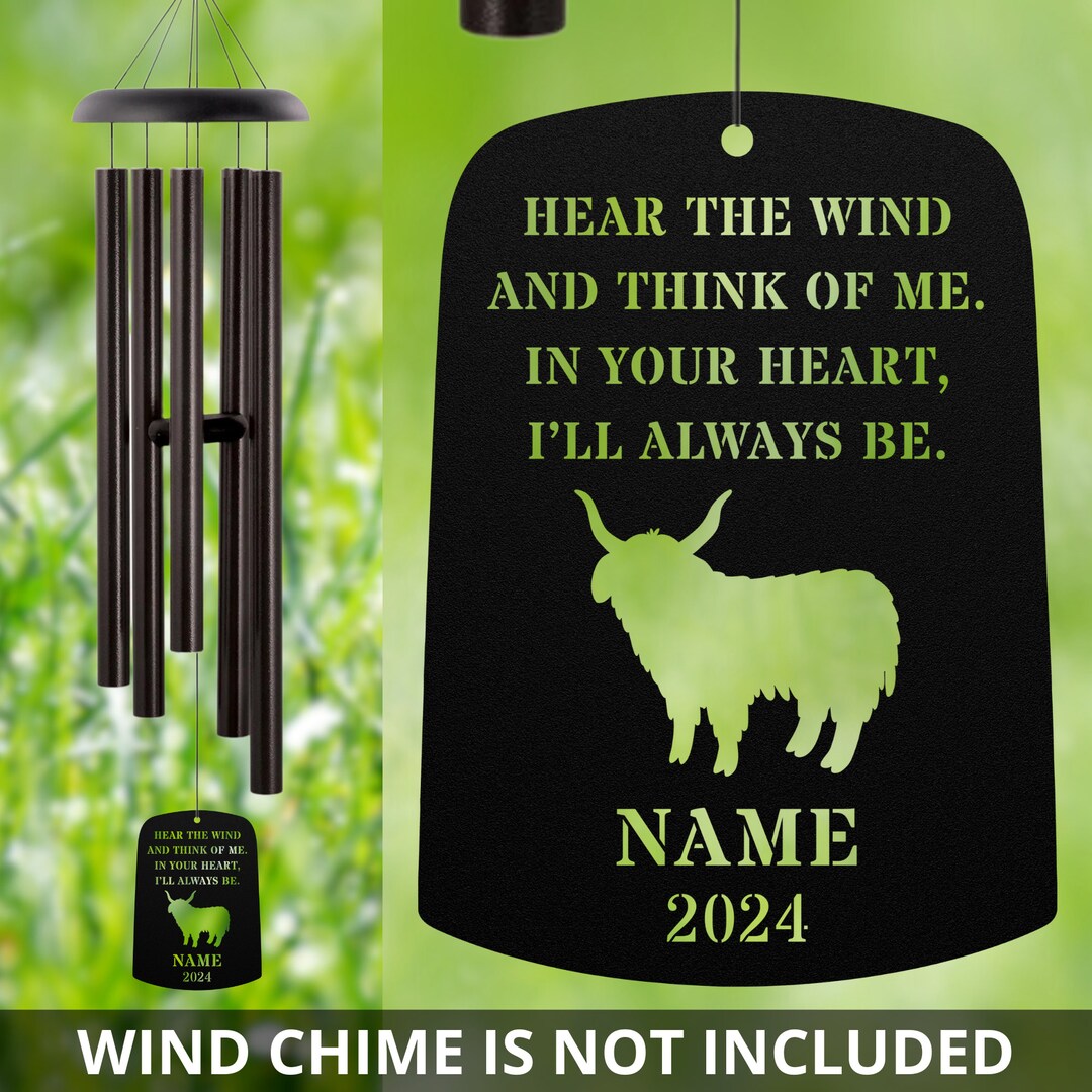 Highland Cattle Cow Wind Chime Sail Cattle Cow Memorial Loss Gift ...