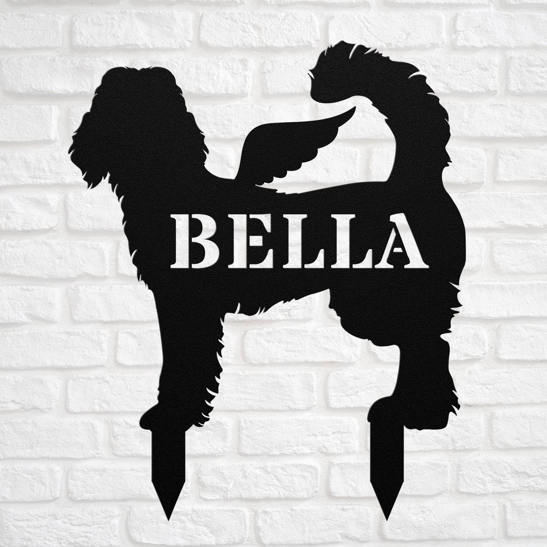 Australian Labradoodle Angel Wings Yard Statue Stake, Australian ...