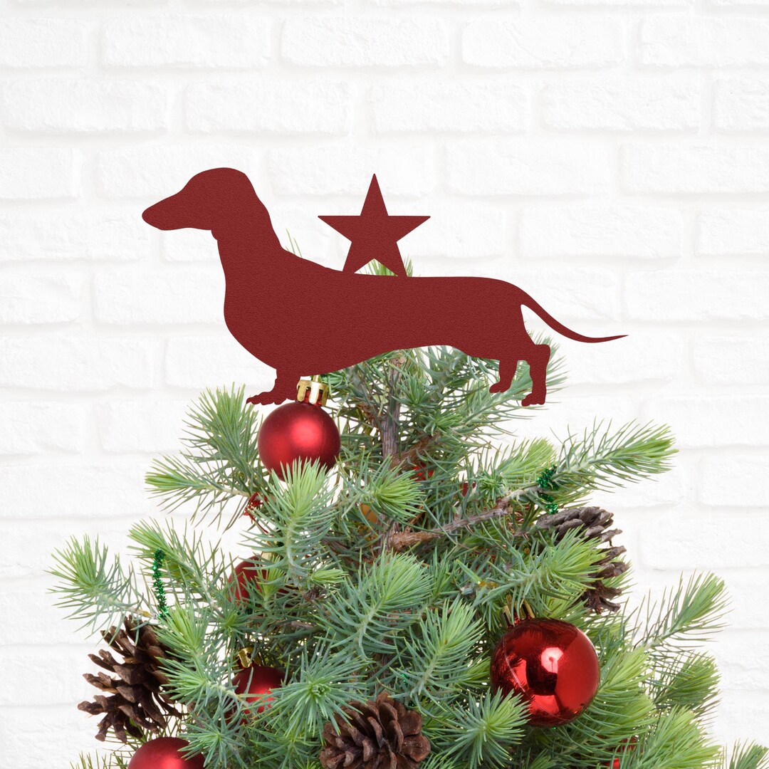 Wiener Dog Tree Topper Dachshund Sausage Dog Christmas Holiday ...