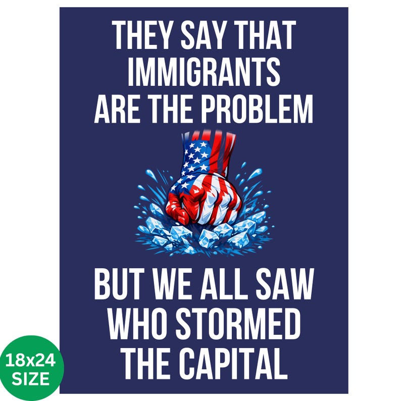 Pro Immigrants Abolish Ice Protest March Poster Anti Trump Resist Sign ...
