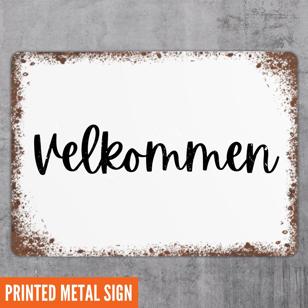 Norwegian Sign Velkommen Metal Sign Plaque Front Door Wreath Front Door ...