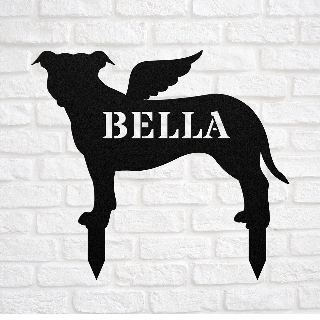 Pit Bull Angel Wings Yard Statue Stake, Custom Pit Bull Outdoor Garden ...