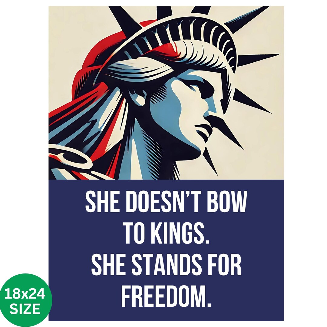 Statue of Liberty Anti Trump Poster Protest March Sign, Free Speech No ...