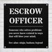 Personalized Escrow Officer Gift Metal Sign for Men and Women L for ...