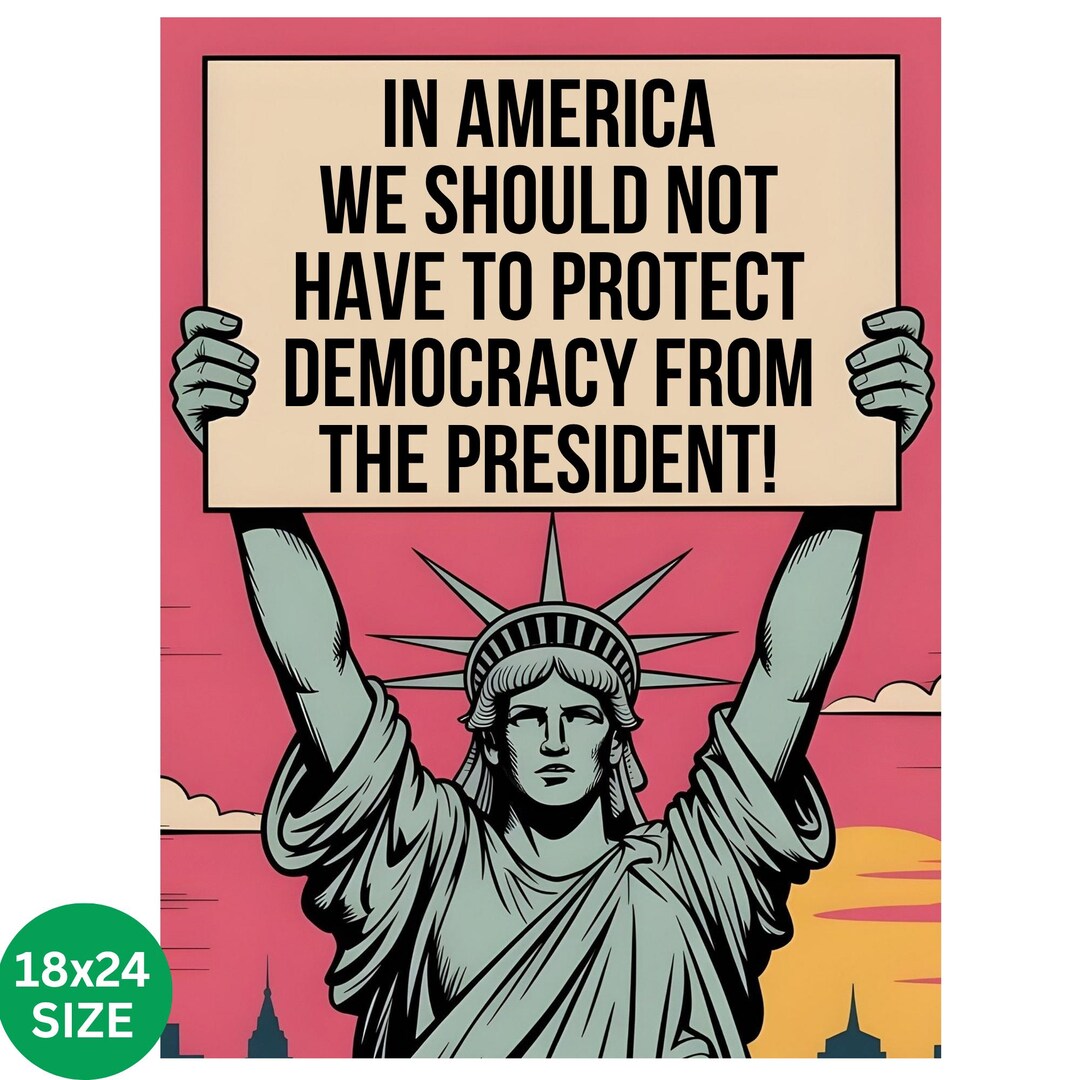 Protect Democracy Protest Poster Sign Anti-trump Resist No Kings ...