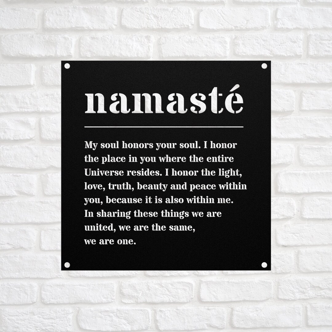 Namaste Definition Sign Metal Plaque, Namaste Sign, Namaste, Yoga ...