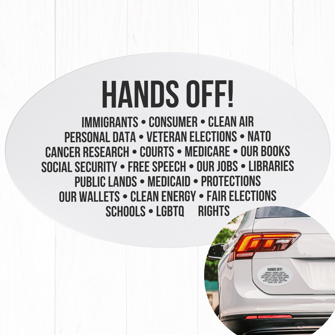 Hands off Anti Trump Car Magnet Bumper, Fdt 8647 Foxtrot Resist Fascism ...