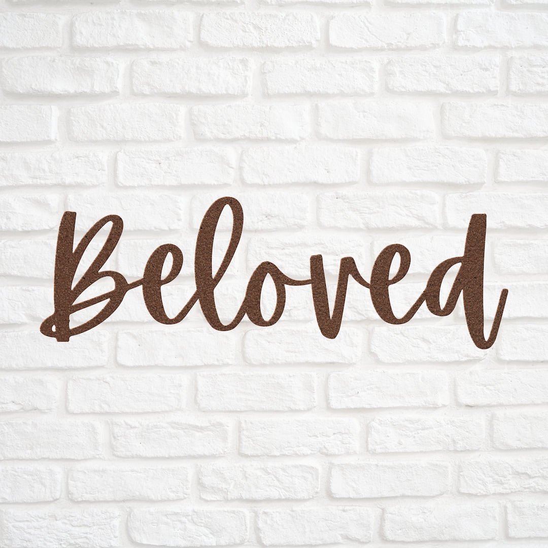 Beloved Metal Sign Gift Word Wall Art - Script Word Art Decor Gift ...