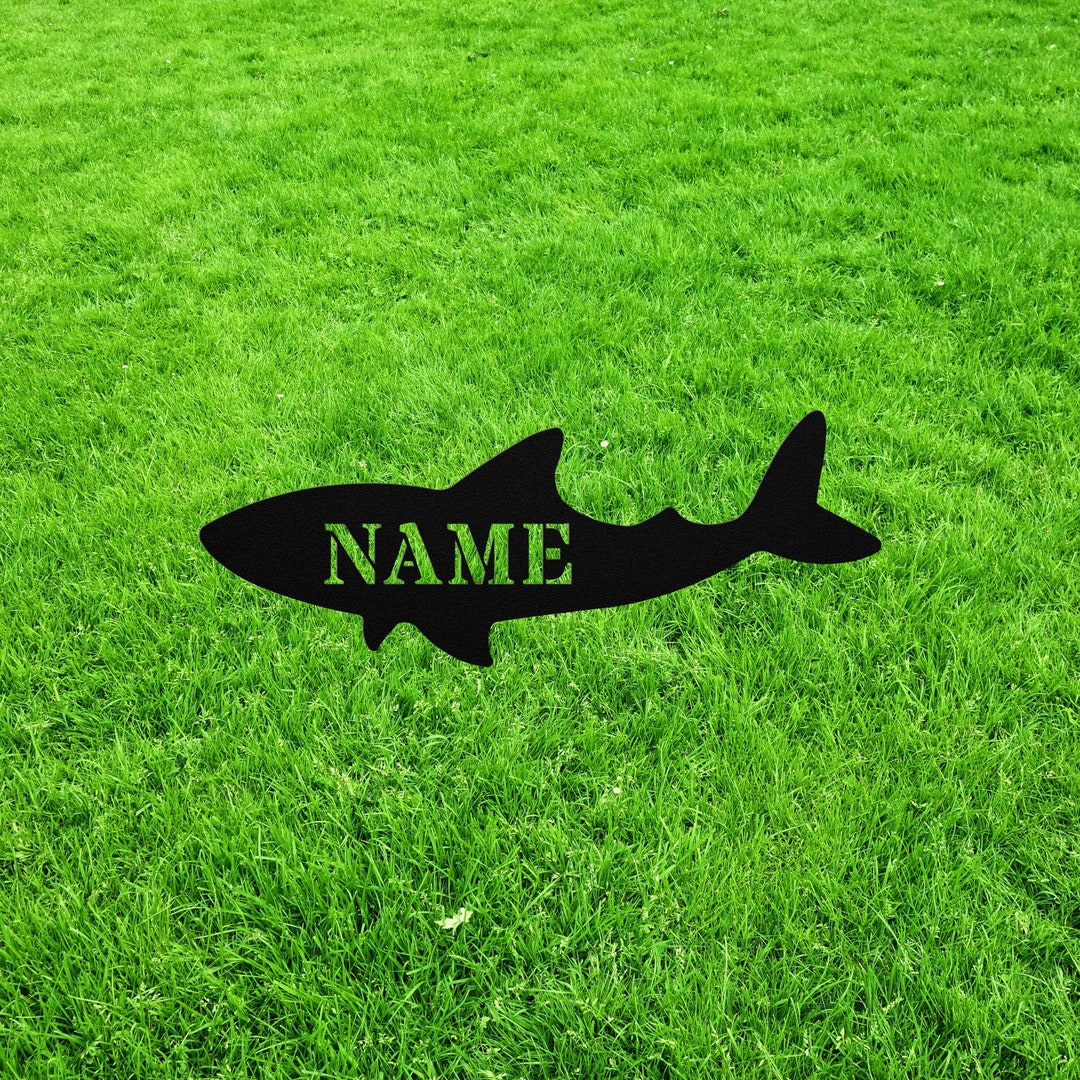 Personalized Shark Garden Statue Stake, Custom Shark Outdoor Yard Art ...