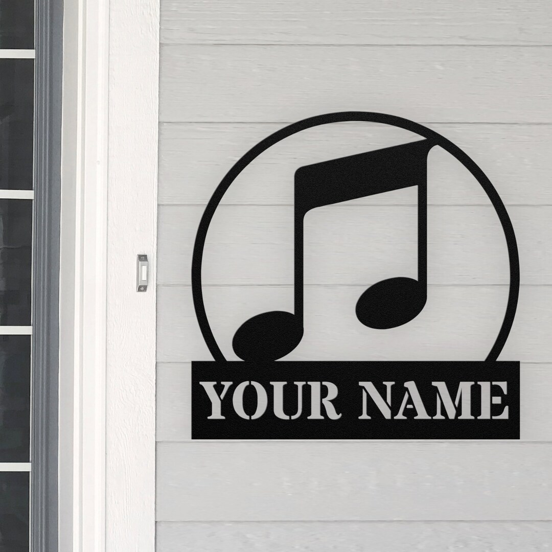 Custom Music Notes Yard Sign Stake, Personalized Music Teacher Metal ...