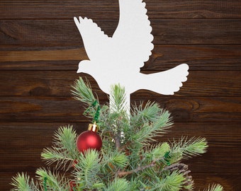 Angel Holding Dove of Peace Tree Topper With Flowers, Christmas Tree ...