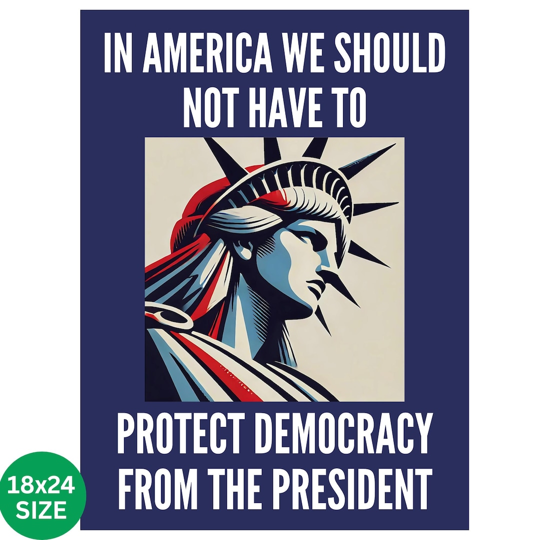Protect Democracy, No Kings Protest Sign, Anti-trump, Political ...