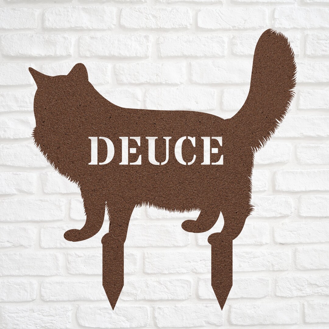 Personalized Maine Coon Yard Statue Stake, Custom Metal Outdoor Garden ...