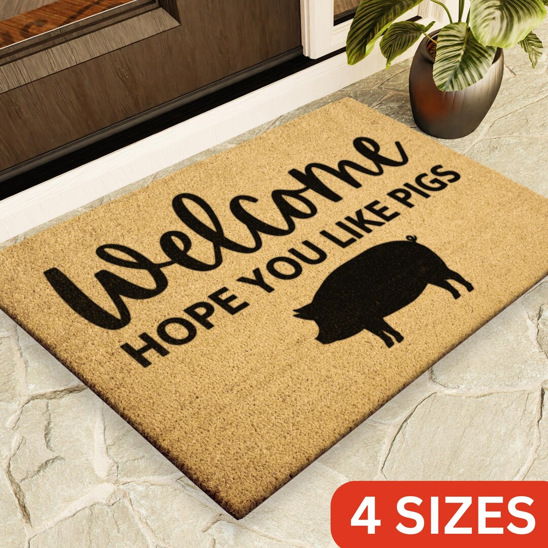 Hope You Like Pigs Doormat With Pig Silhouette Outdoor Mat - Etsy