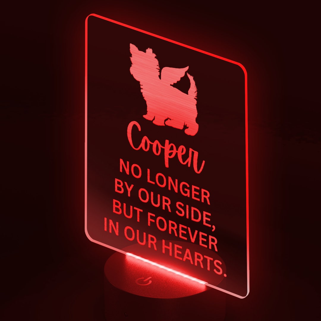 Personalized Yorkie Angel Memorial Nigh Light Acrylic Night Lamp ...